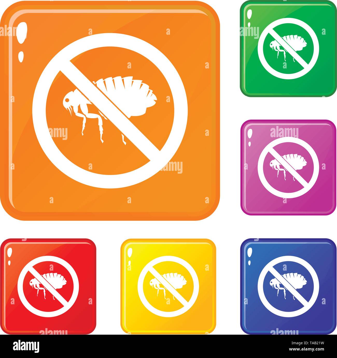No flea sign icons set vector color Stock Vector Image & Art - Alamy