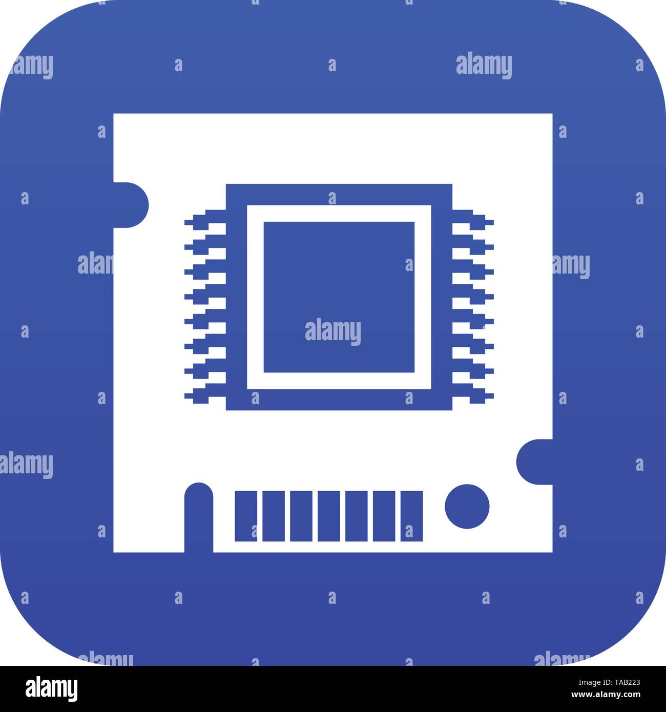 Integrated microchip icon blue vector Stock Vector Image & Art - Alamy