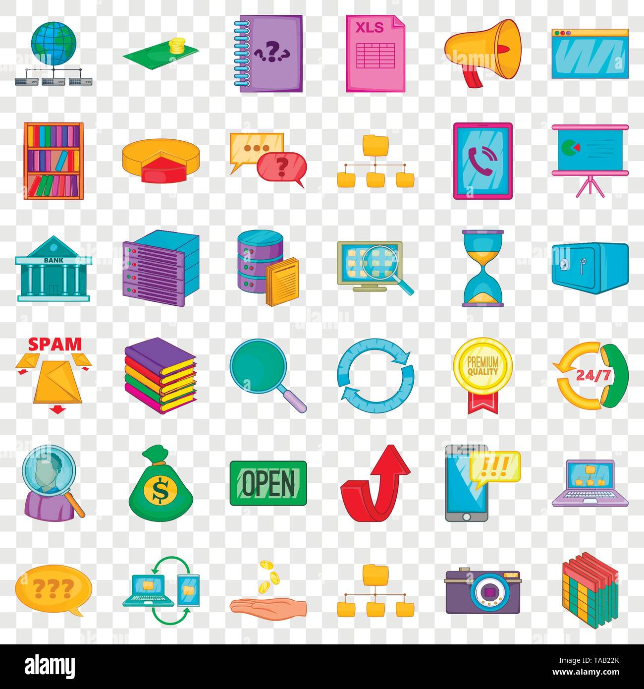 Server icons set, cartoon style Stock Vector Image & Art - Alamy