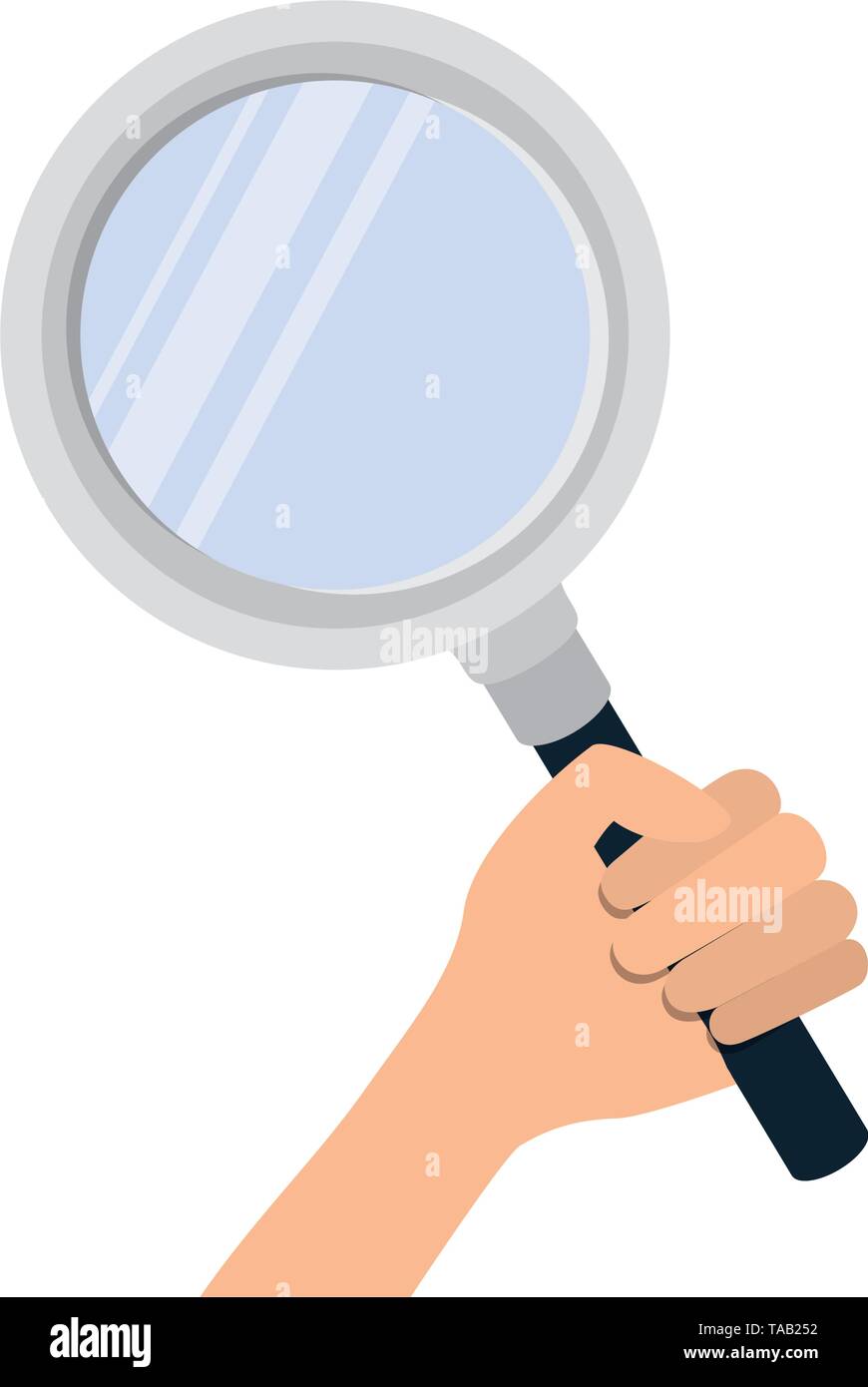hand with magnifying glass with white background Stock Vector Image ...