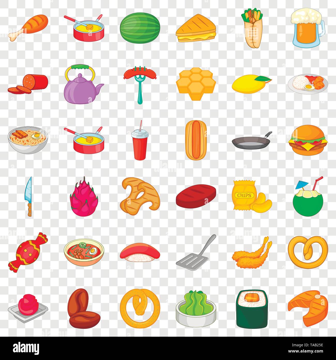 Dinner icons set, cartoon style Stock Vector Image & Art - Alamy