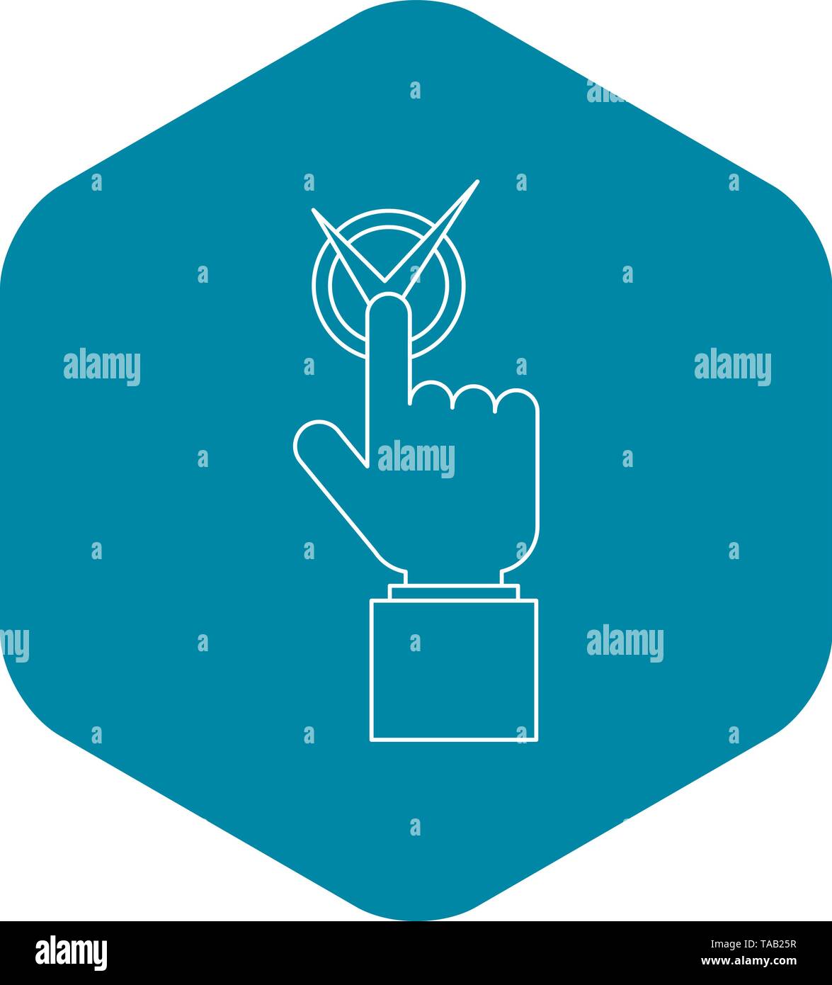 Hand with voting sign icon, outline style Stock Vector Image & Art - Alamy