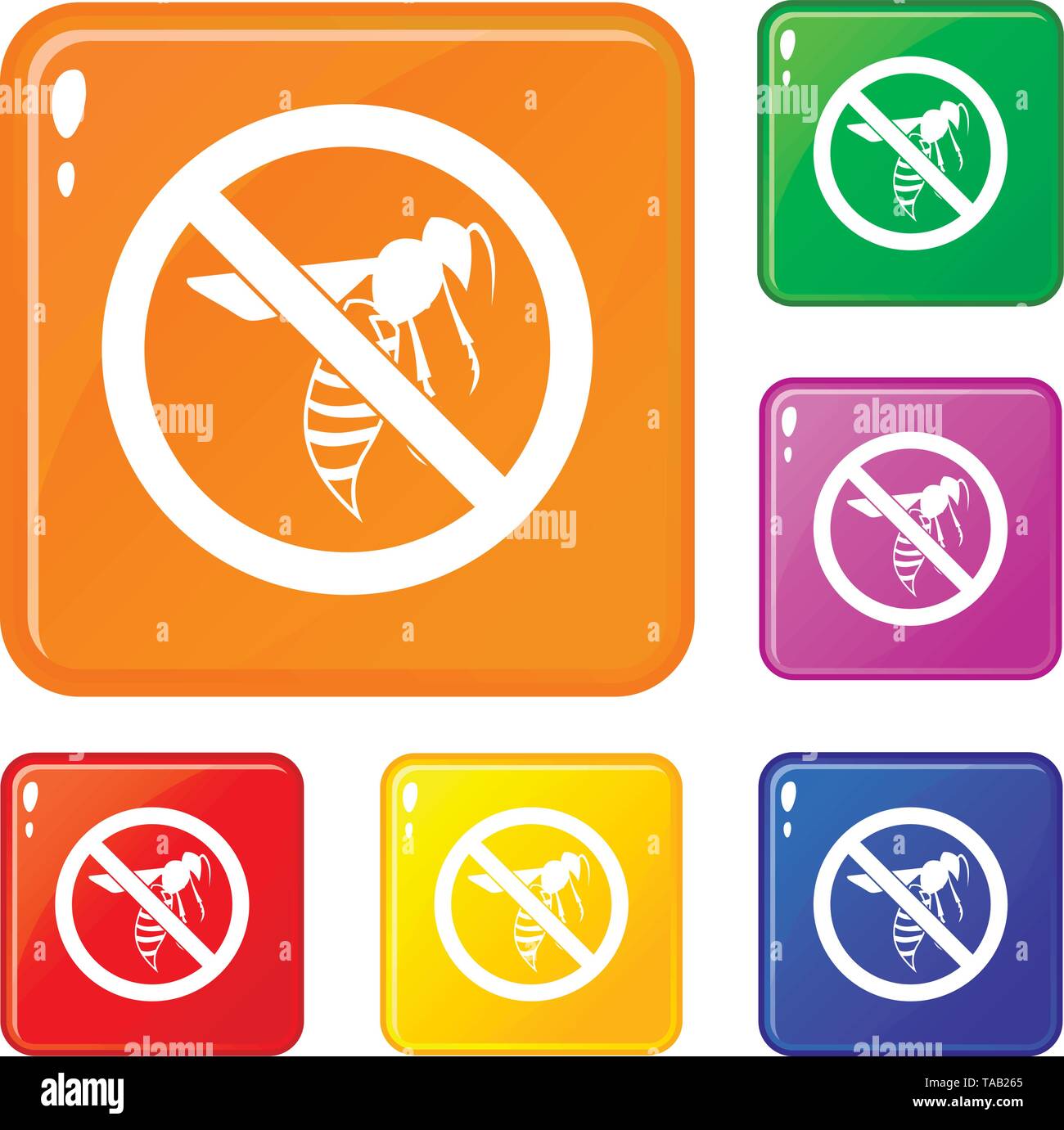 No wasp sign icons set vector color Stock Vector Image & Art - Alamy