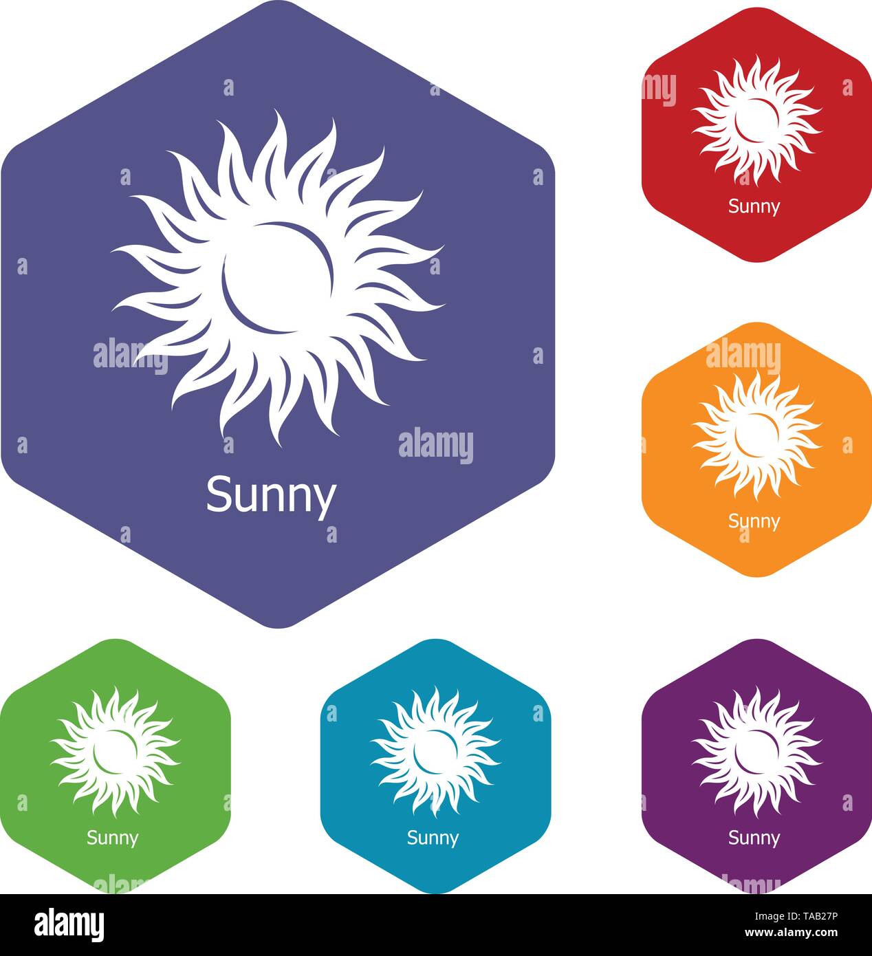 Sunny icons vector hexahedron Stock Vector Image & Art - Alamy
