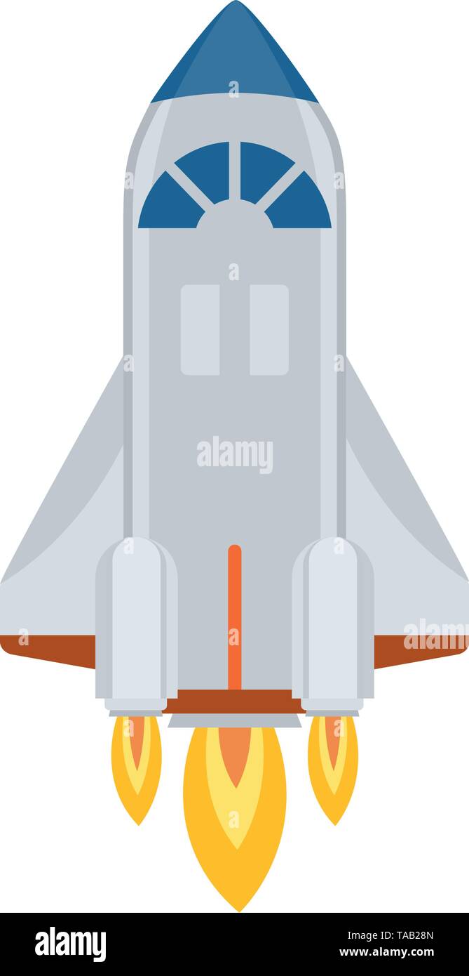 rocket taking off in white background Stock Vector Image & Art - Alamy