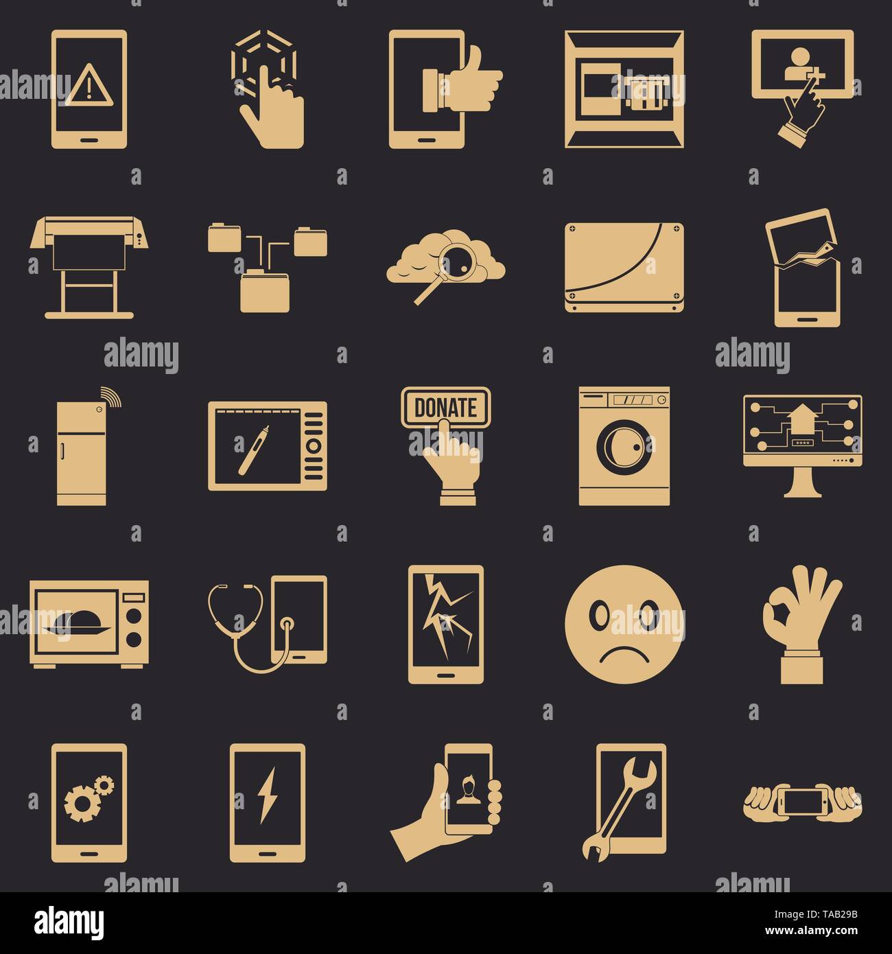 Screen icons set, simple style Stock Vector Image & Art - Alamy