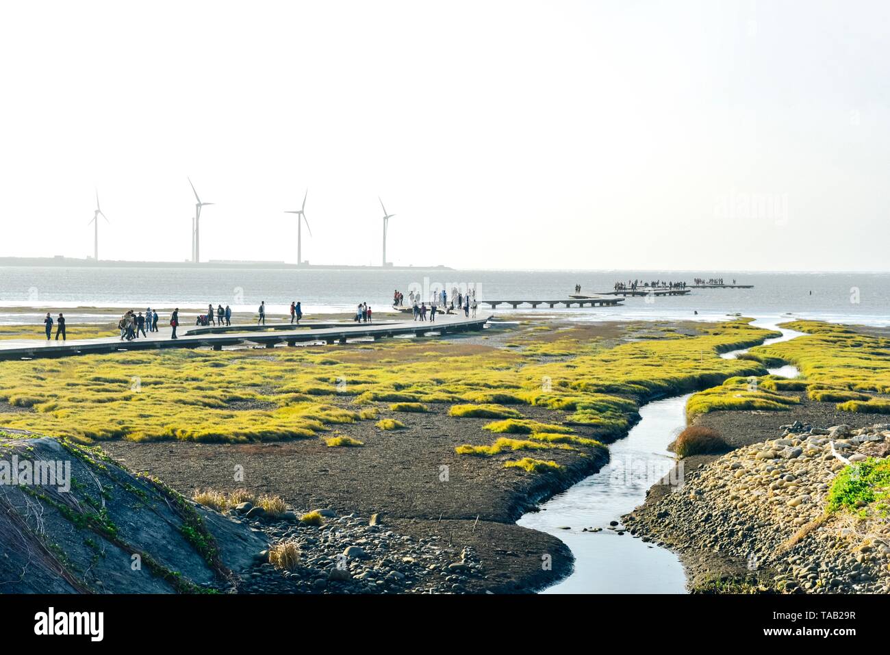 Coastline Scenery of Gaomei Wetlands in Taichung Stock Photo - Alamy