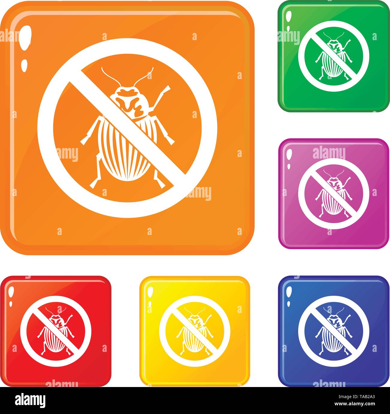 No potato beetle sign icons set vector color Stock Vector Image & Art ...