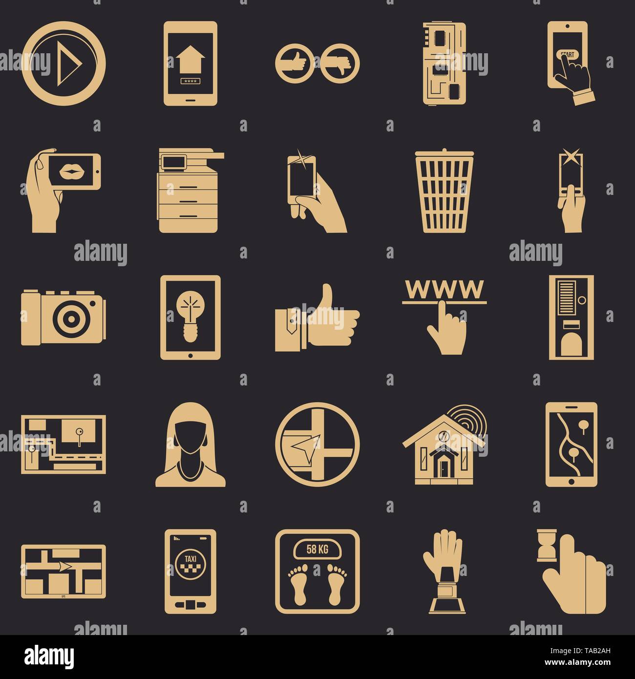 Flat screen icons set, simple style Stock Vector Image & Art - Alamy