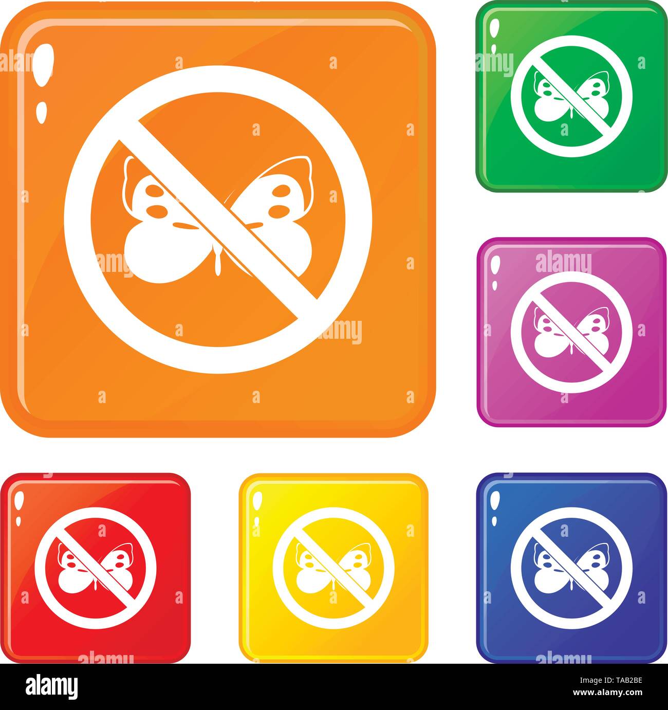 No butterfly sign icons set vector color Stock Vector Image & Art - Alamy