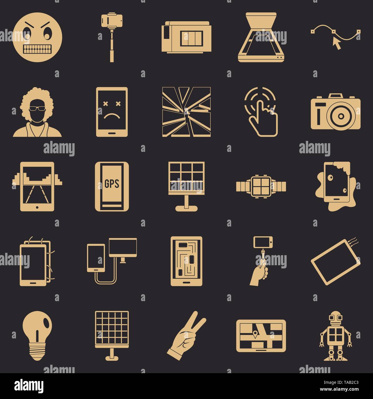 Mobile monitor icons set, simple style Stock Vector Image & Art - Alamy