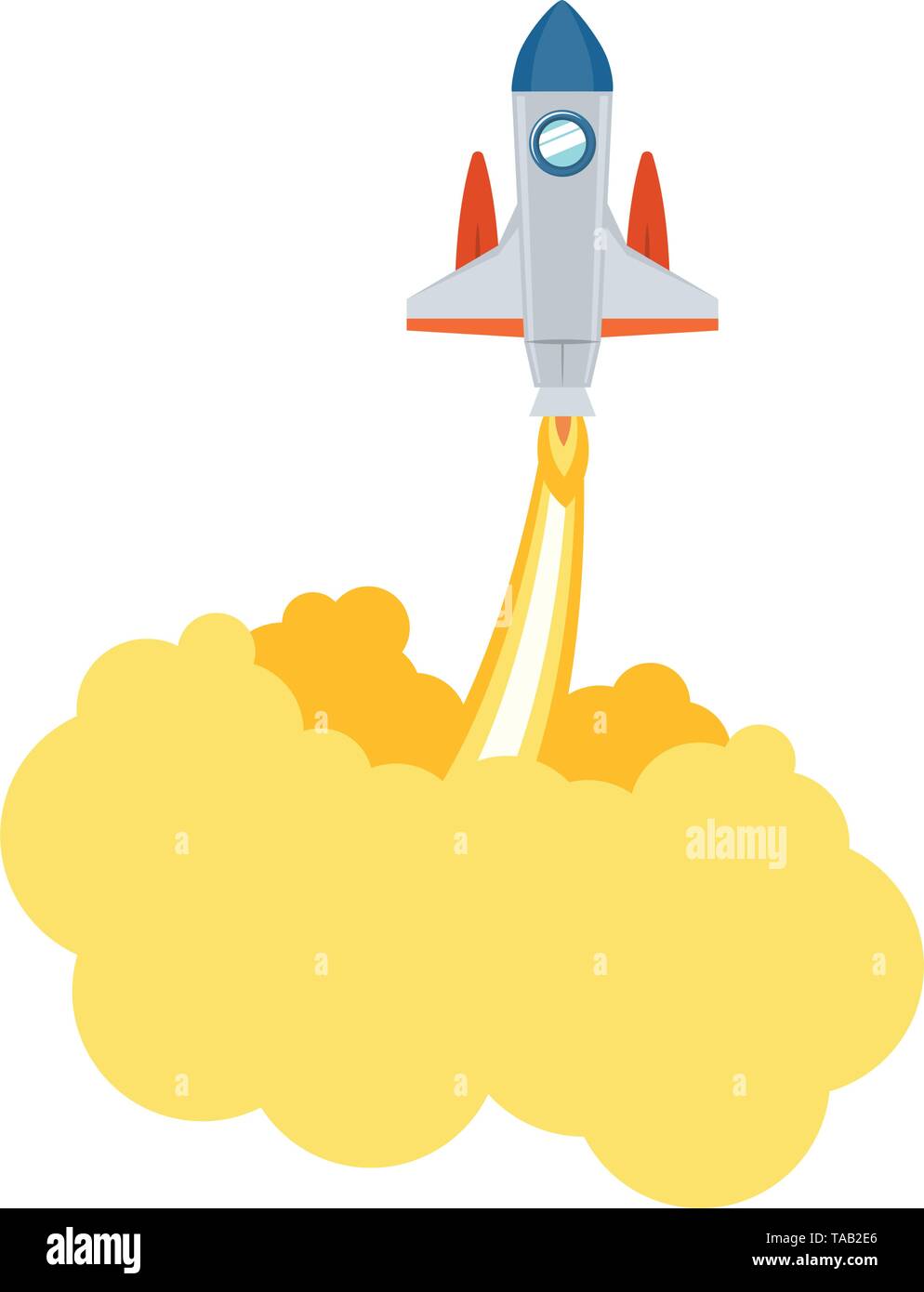 rocket taking off in white background Stock Vector Image & Art - Alamy