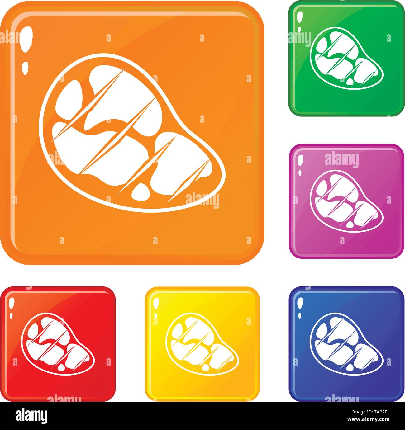 Steak icons set vector color Stock Vector Image & Art - Alamy