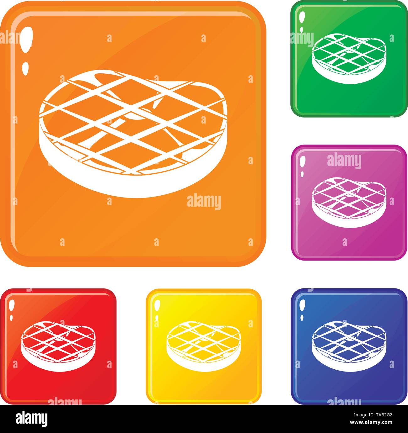 Steak icons set vector color Stock Vector Image & Art - Alamy