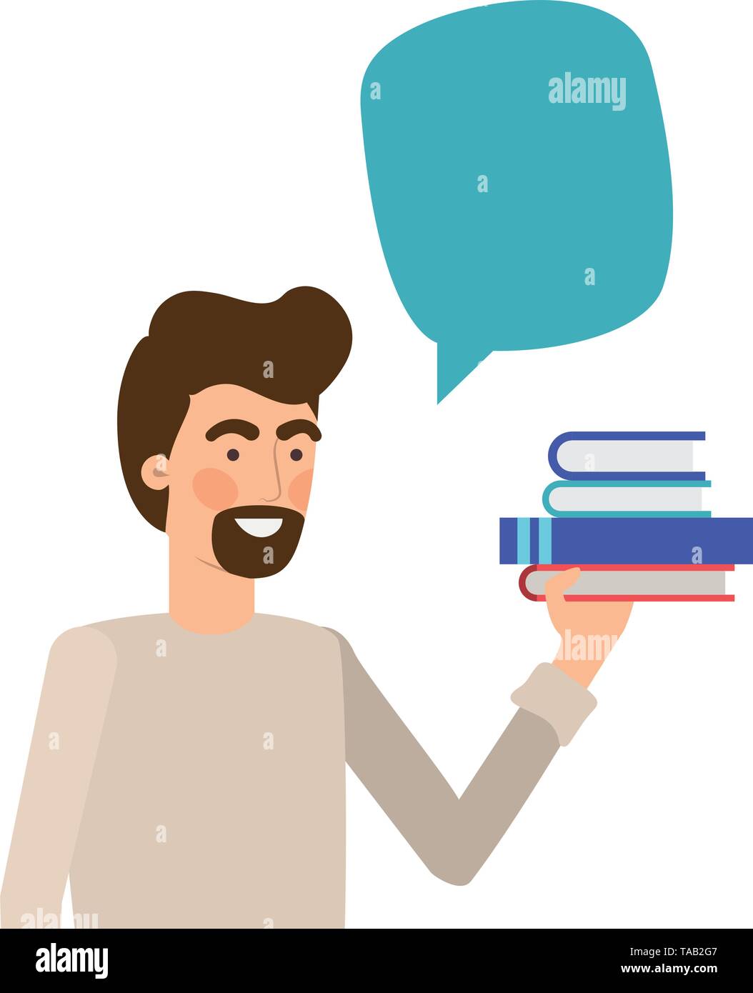 man with books in white background Stock Vector Image & Art - Alamy