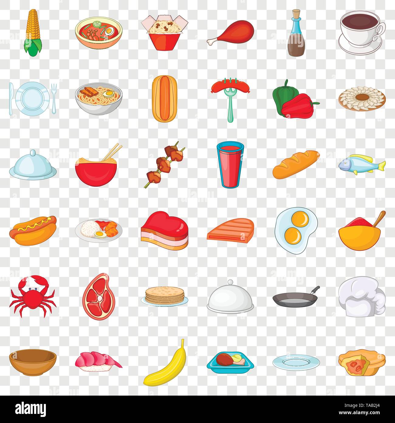 Cafe icons set, cartoon style Stock Vector Image & Art - Alamy