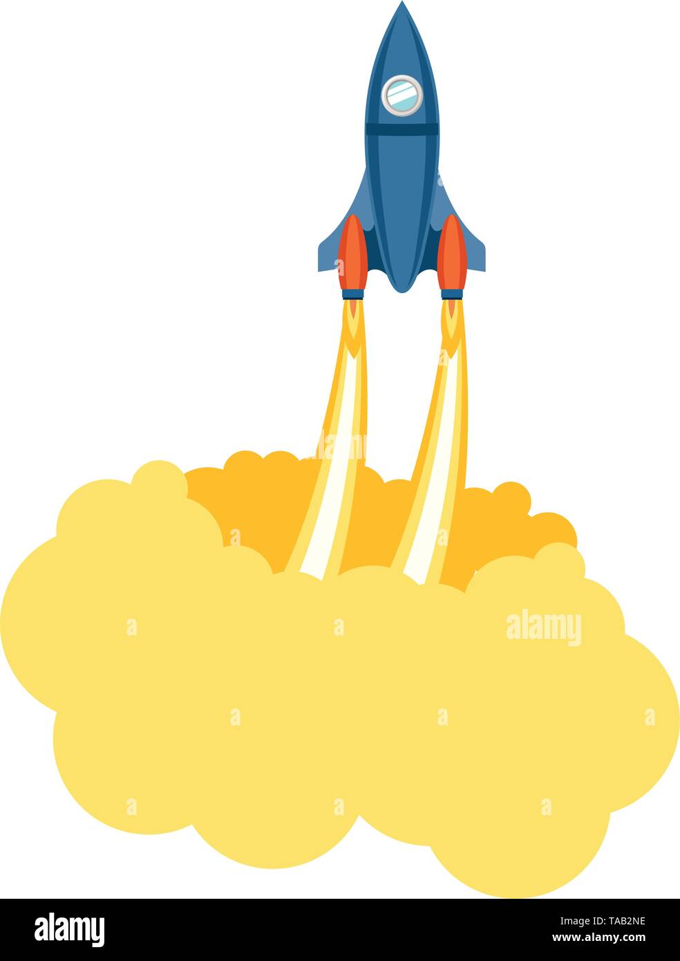 rocket taking off in white background Stock Vector Image & Art - Alamy