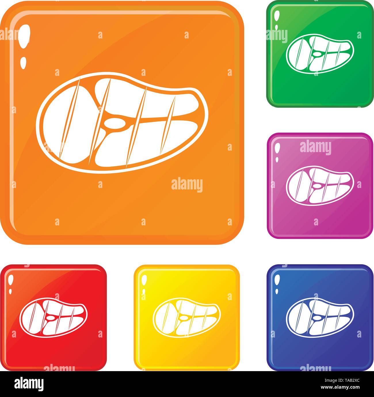 Steak icons set vector color Stock Vector Image & Art - Alamy