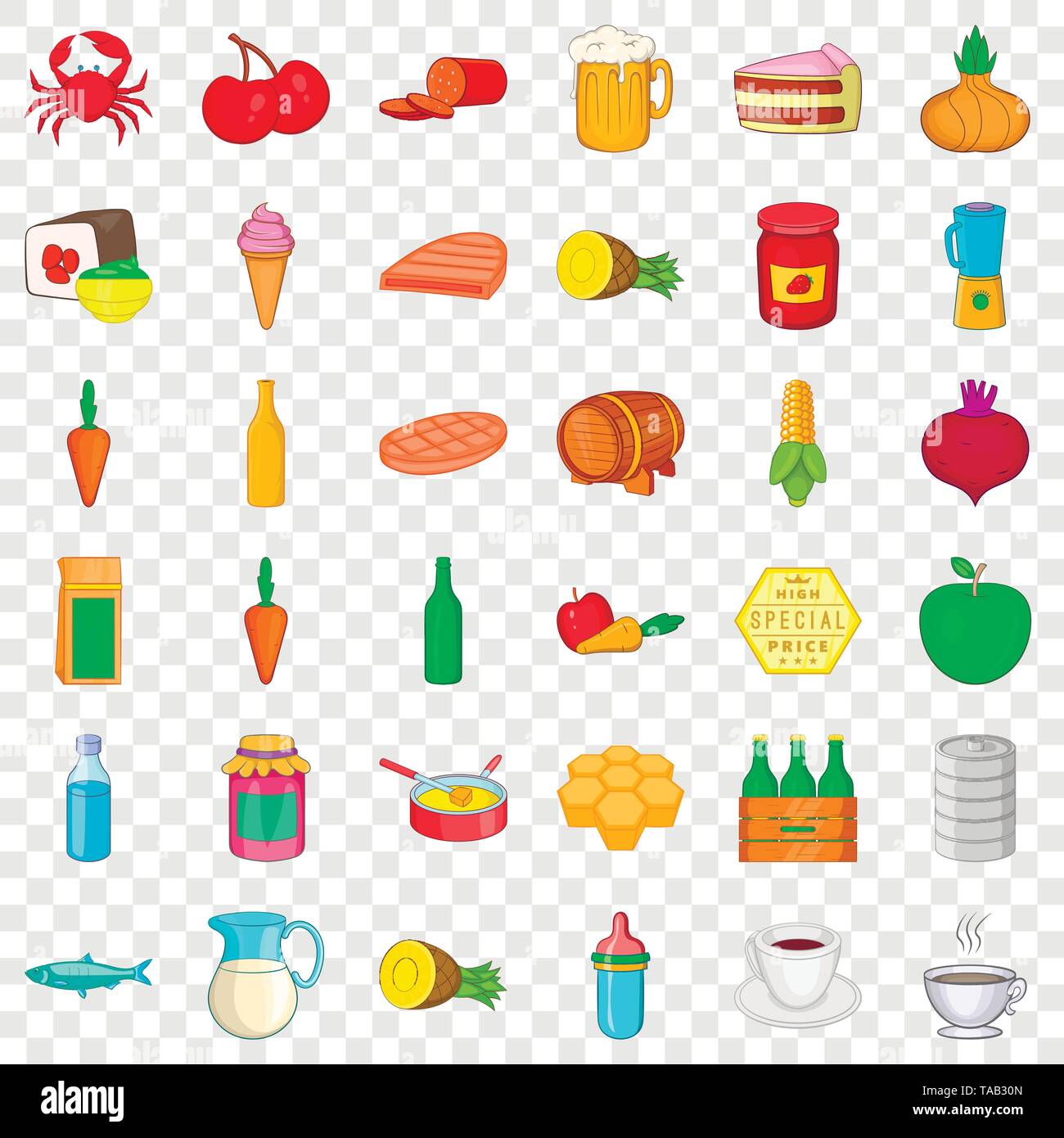 Feed icons set, cartoon style Stock Vector Image & Art - Alamy