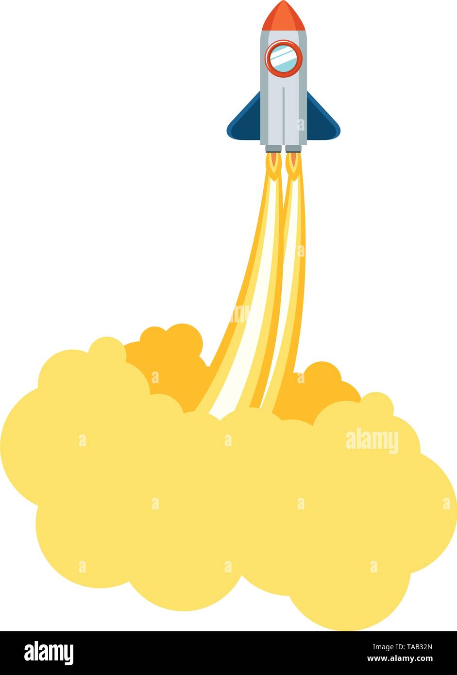 rocket taking off in white background Stock Vector Image & Art - Alamy