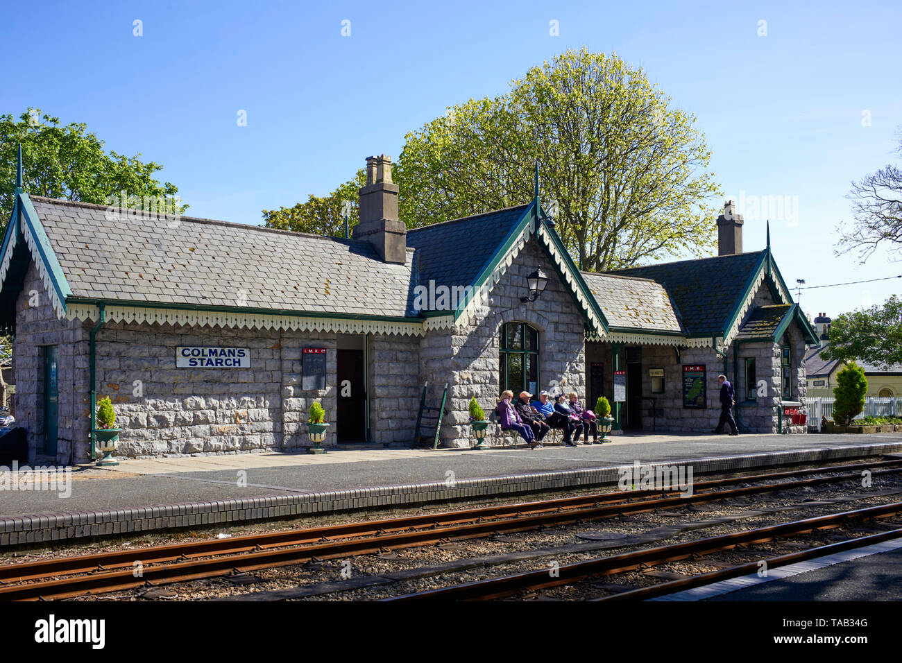 Castletown station on the heritage steam railway, Isle of Man Stock ...