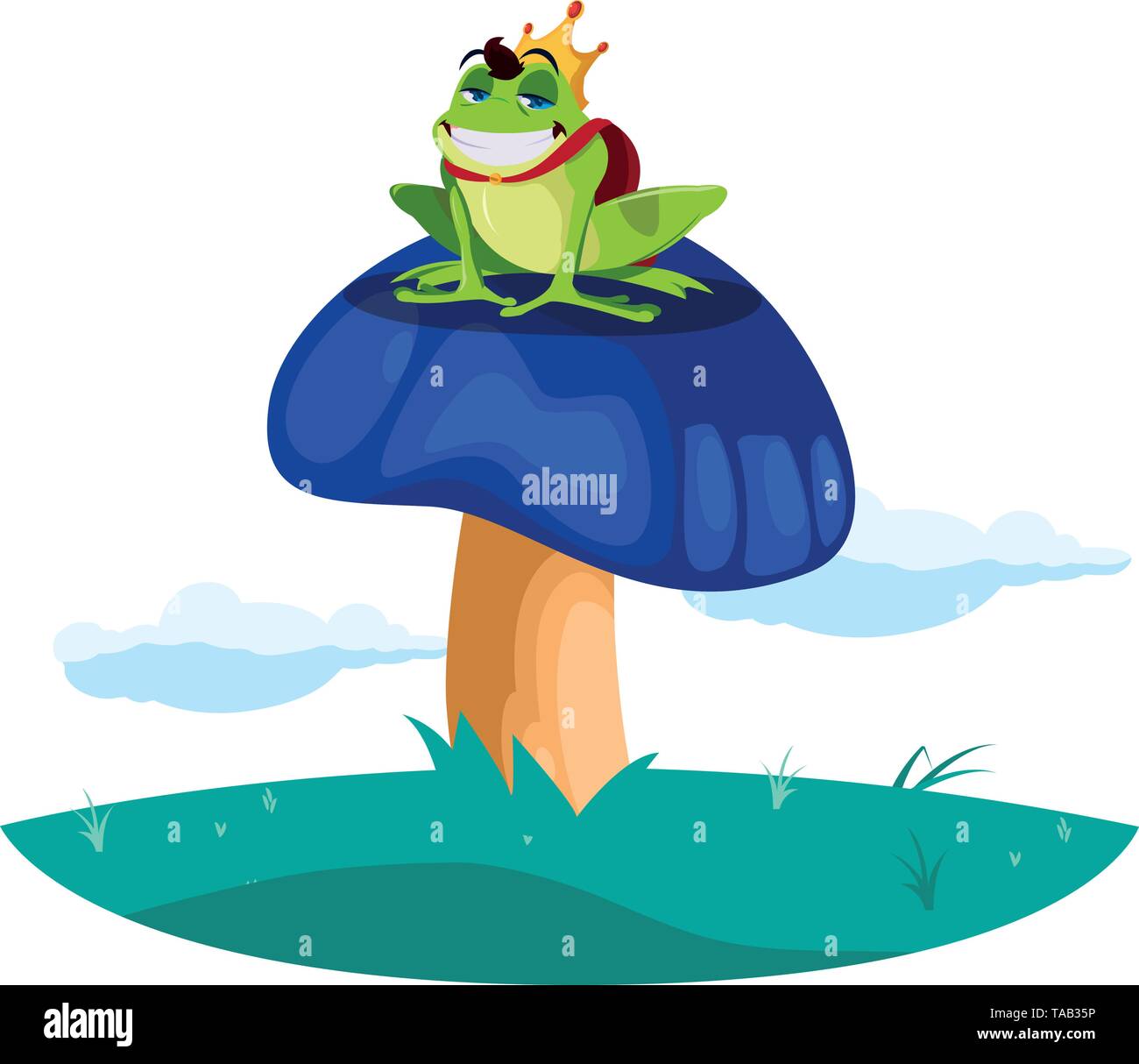 toad prince in garden fairytale character vector illustration design ...