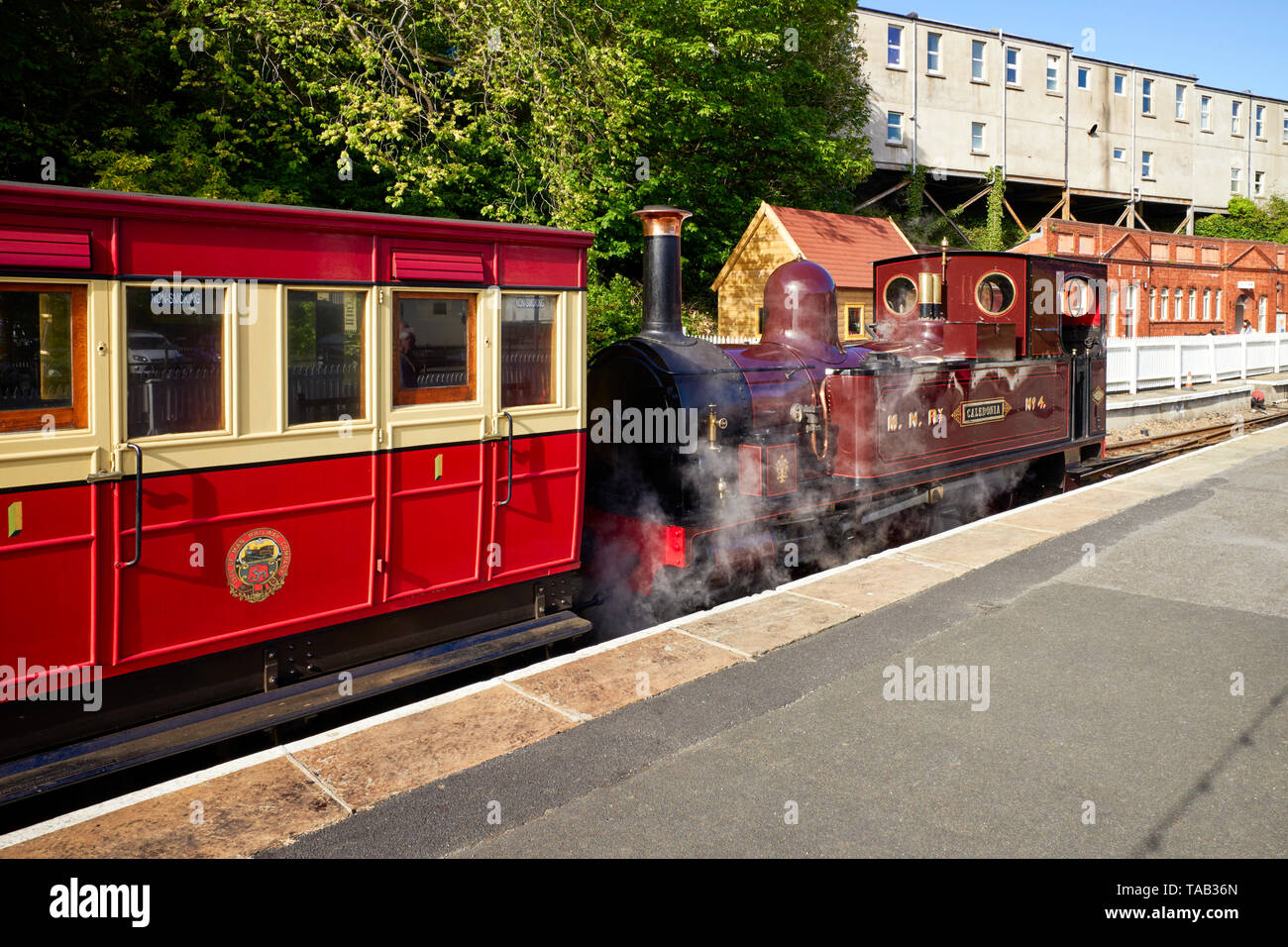 Heritage steam tank engine loco Caledonia at Douglas station Stock ...