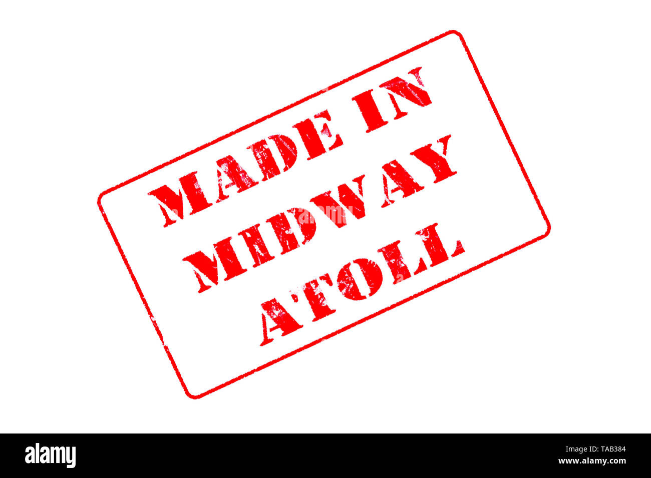 Rubber stamp with red ink on white background concept reading Made In ...