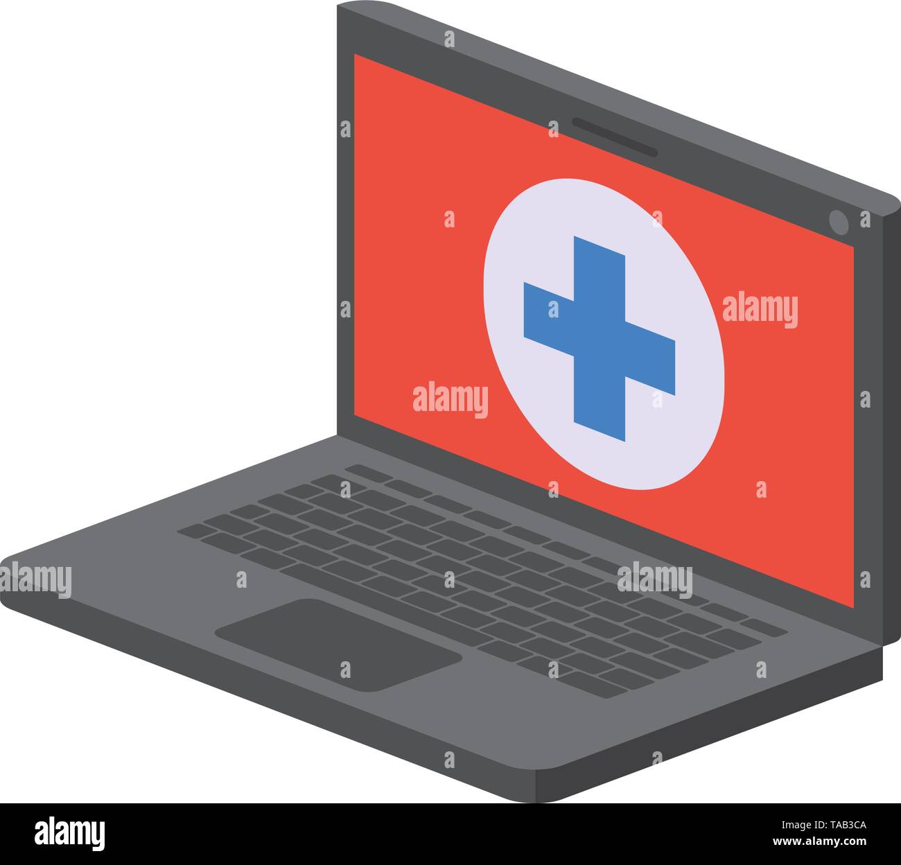 laptop with medical symbol isolated icon Stock Vector Image & Art - Alamy