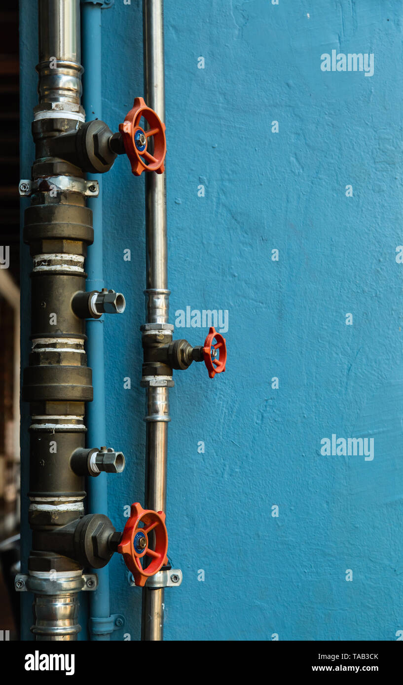 blue color vintage style pipe design Stock Photo - Alamy