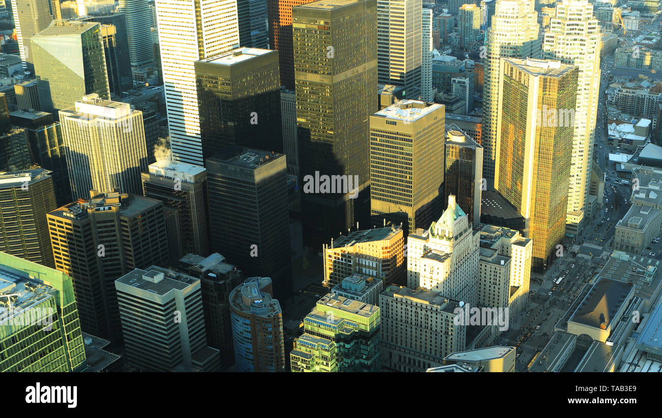 An aerial of Toronto, Canada city center at dark Stock Photo - Alamy