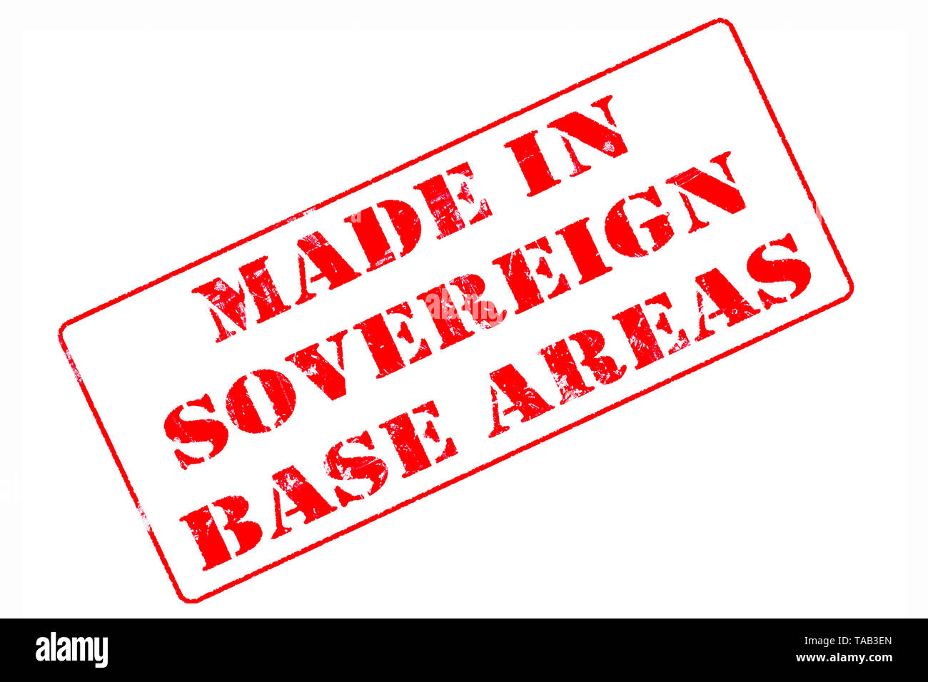 Rubber stamp with red ink on white background concept reading Made In ...