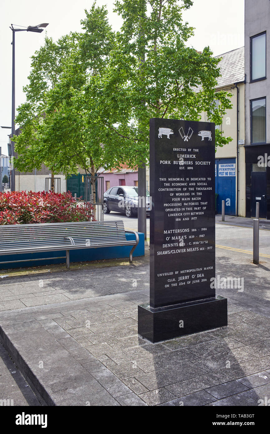 Monument to the Limerick port butchers society to commemorate the four ...