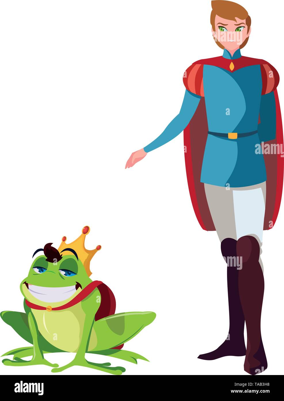 prince charming and toad of tales characters vector illustration design ...