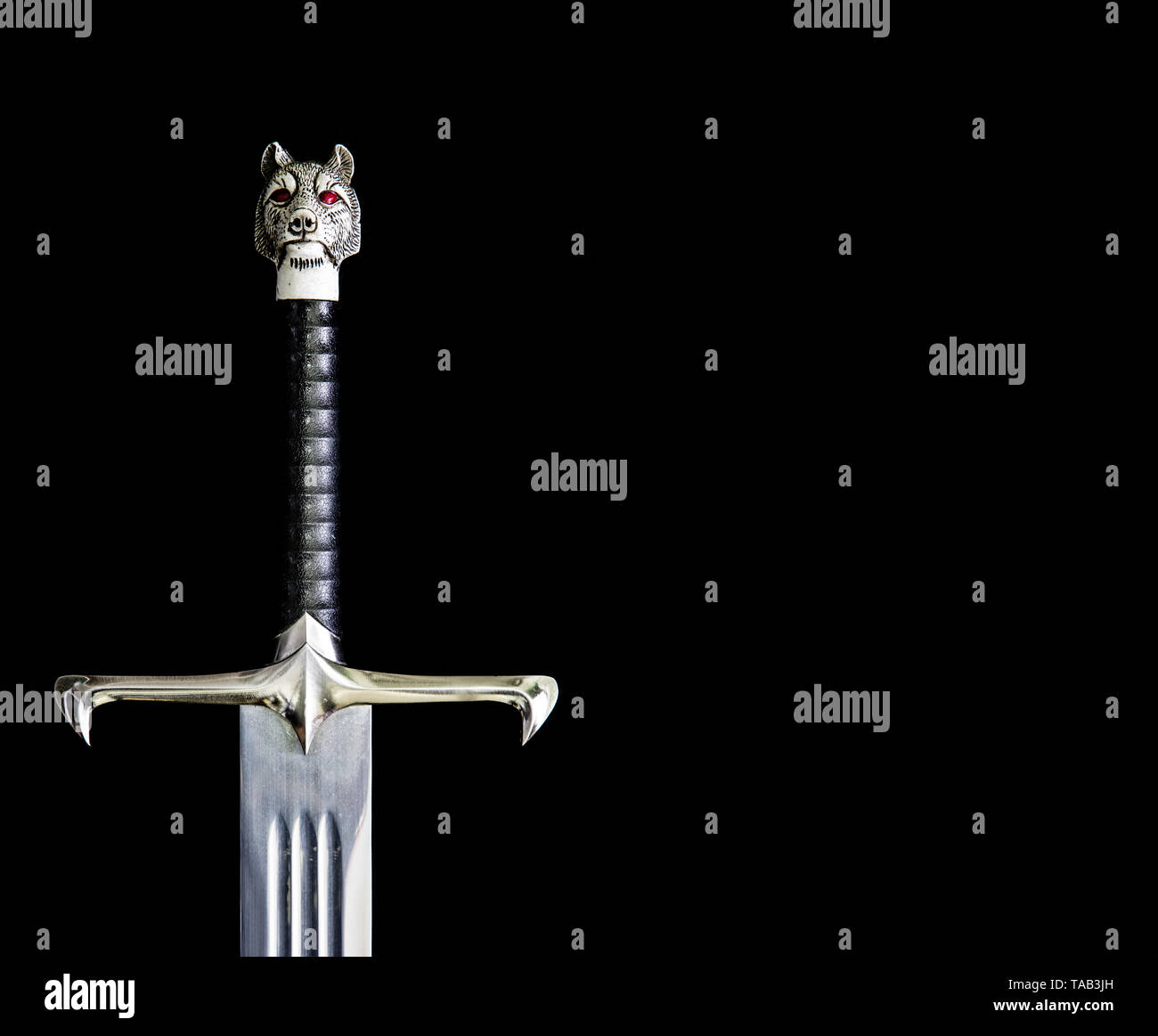 wolf head vintage sword view Stock Photo - Alamy
