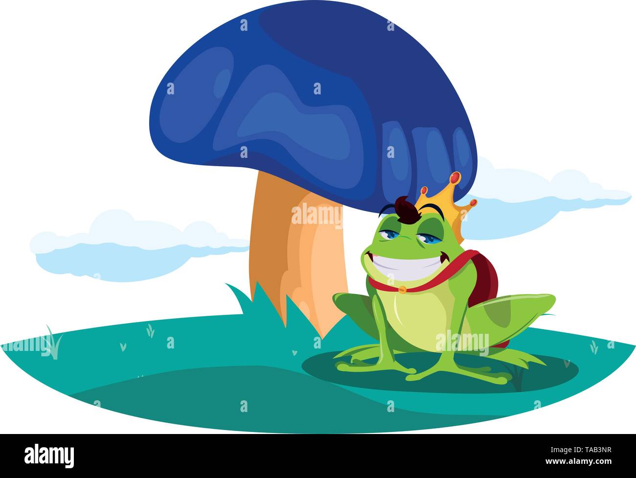 toad prince in garden fairytale character vector illustration design ...