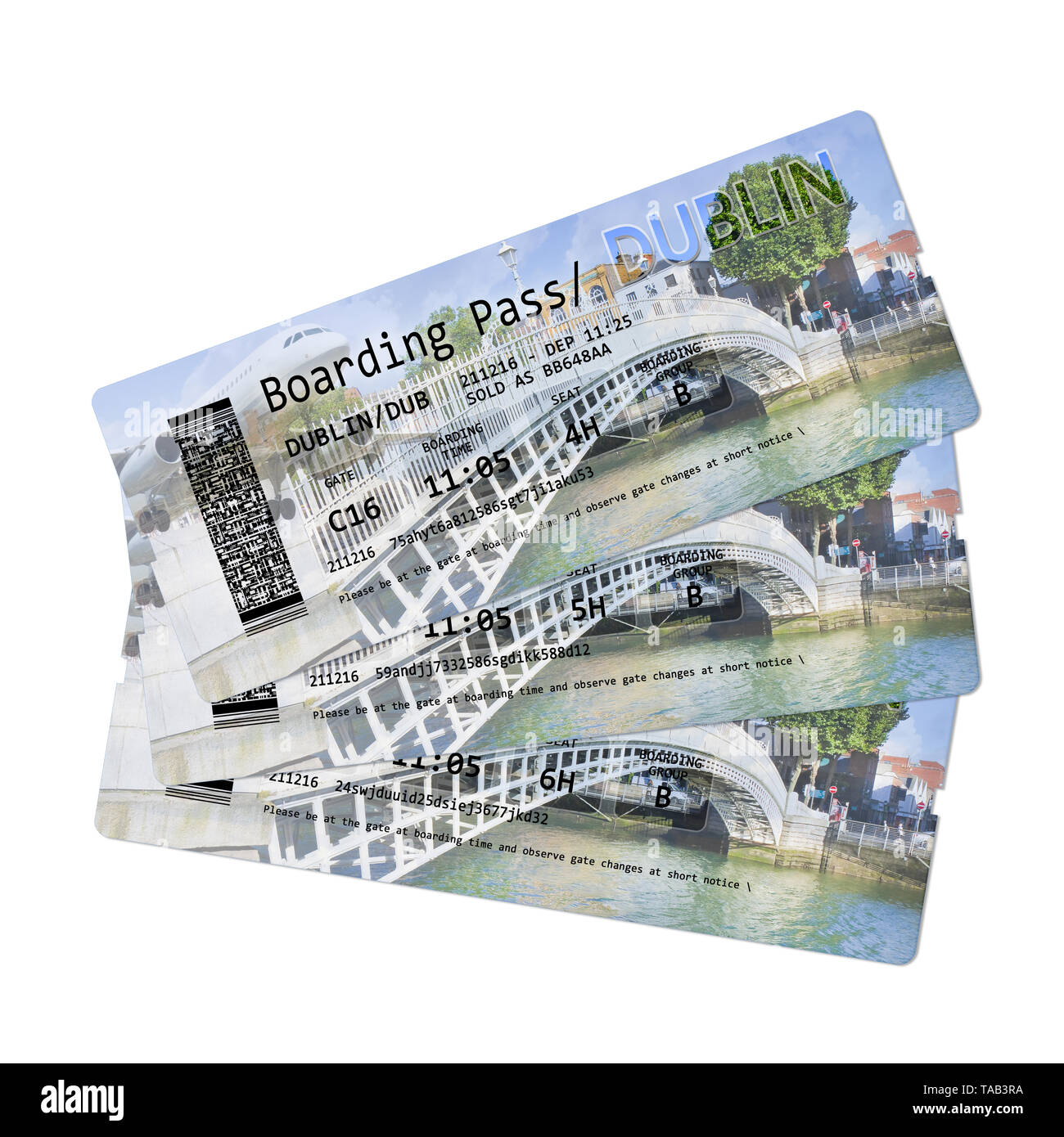 Airline boarding pass tickets to Dublin - The most famous bridge in ...