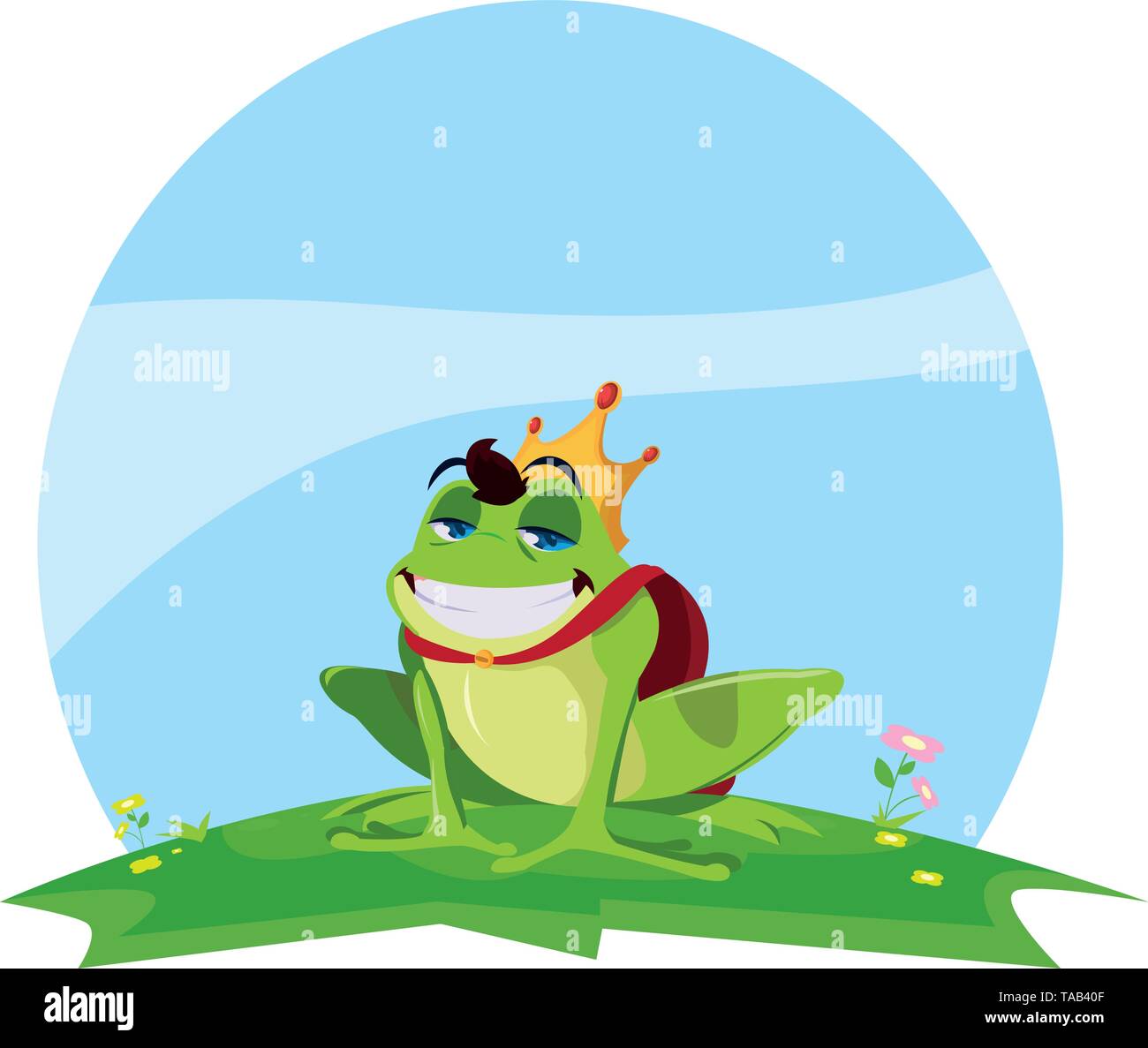 toad prince in garden fairytale character vector illustration design ...
