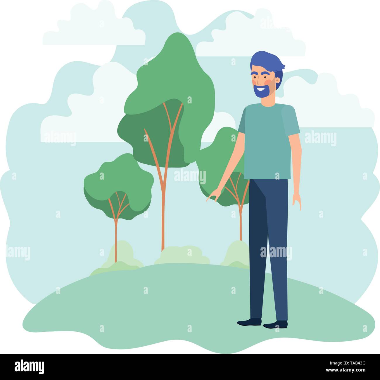 Attractive man in natural environment Stock Vector Images - Alamy