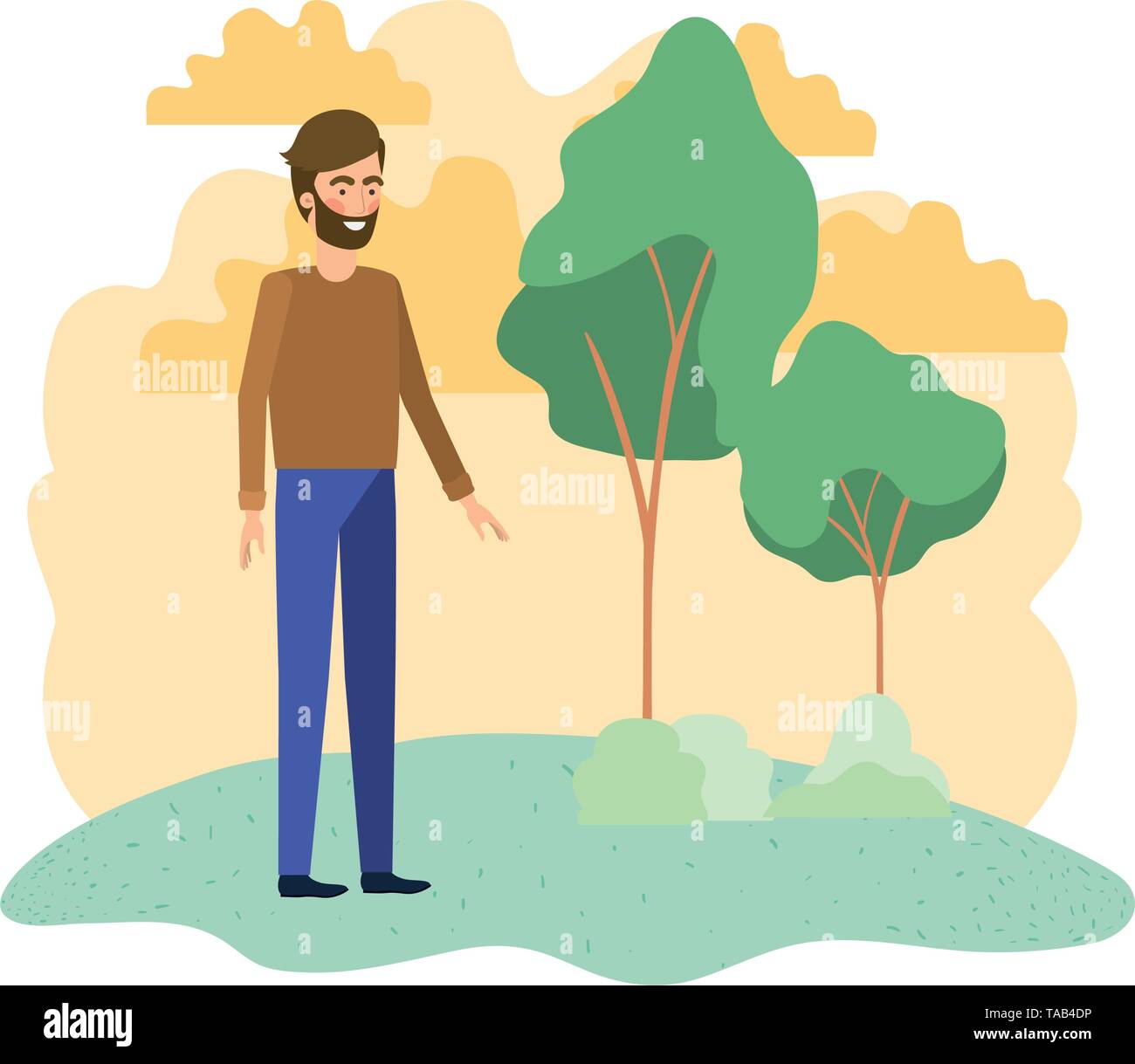 man standing in landscape avatar character Stock Vector Image & Art - Alamy