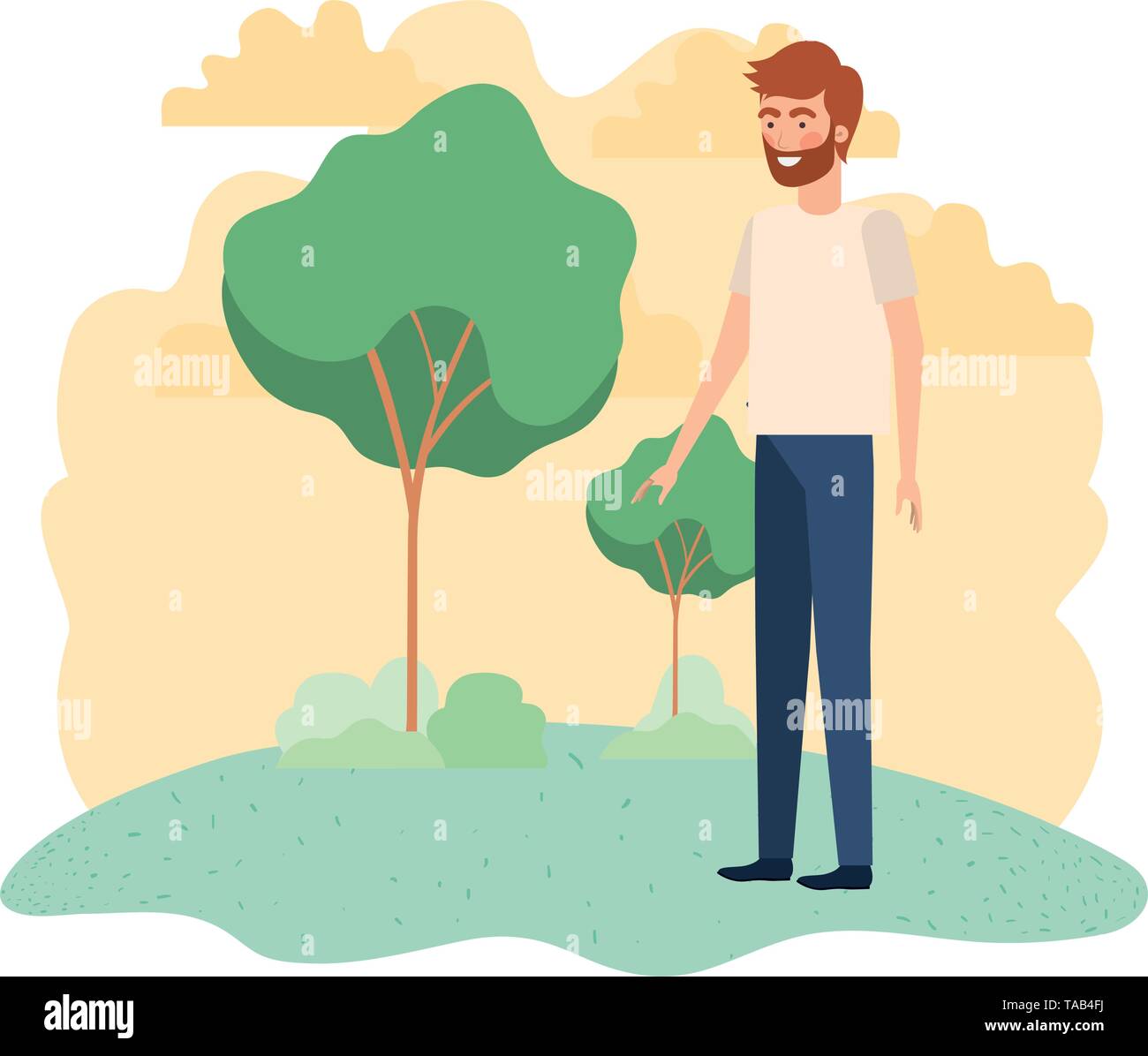 Attractive man in natural environment Stock Vector Images - Alamy
