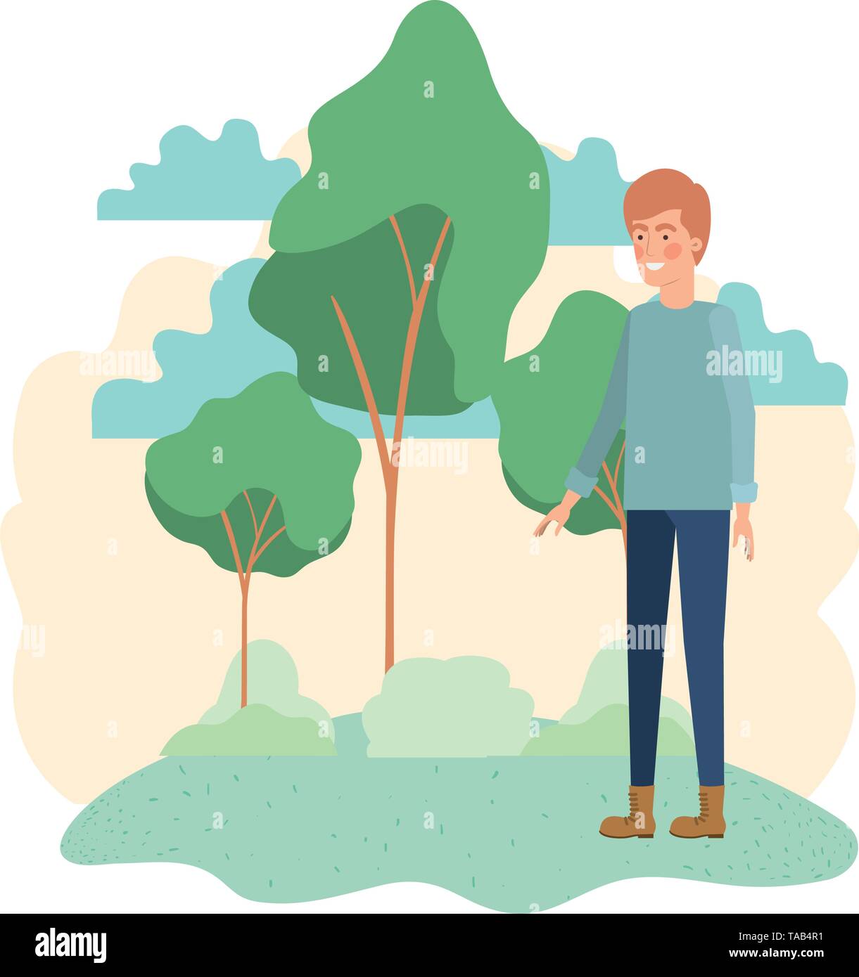 man standing in landscape avatar character Stock Vector Image & Art - Alamy