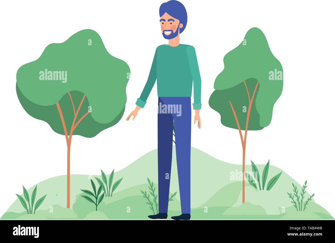man standing in landscape avatar character Stock Vector Image & Art - Alamy