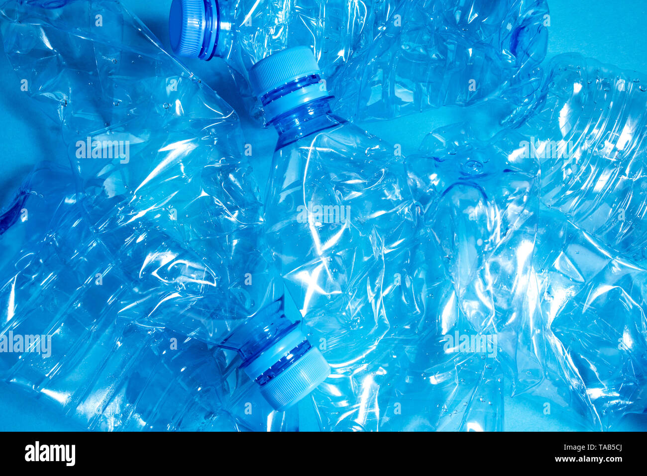 Crumpled plastic bottles of mineral water. Plastic waste Stock Photo ...