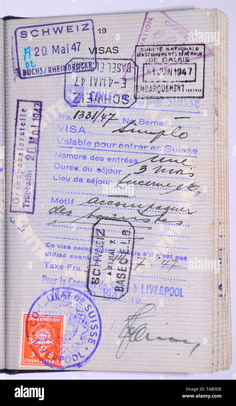 Old uk passport hi-res stock photography and images - Alamy