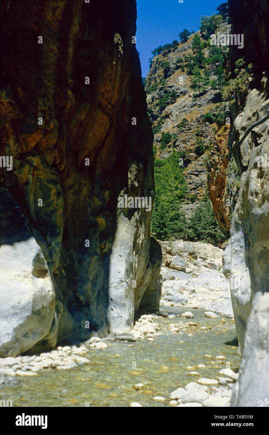 The "Iron Gates", Samaria Gorge, Crete, Greece, circa 1979 Stock Photo ...