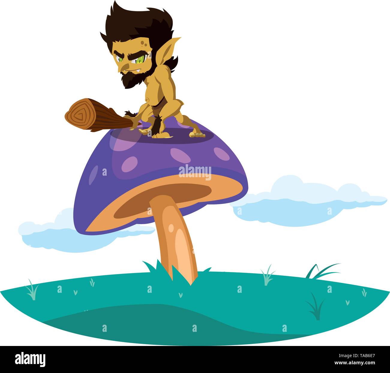 caveman gnome in the camp magic character vector illustration design ...