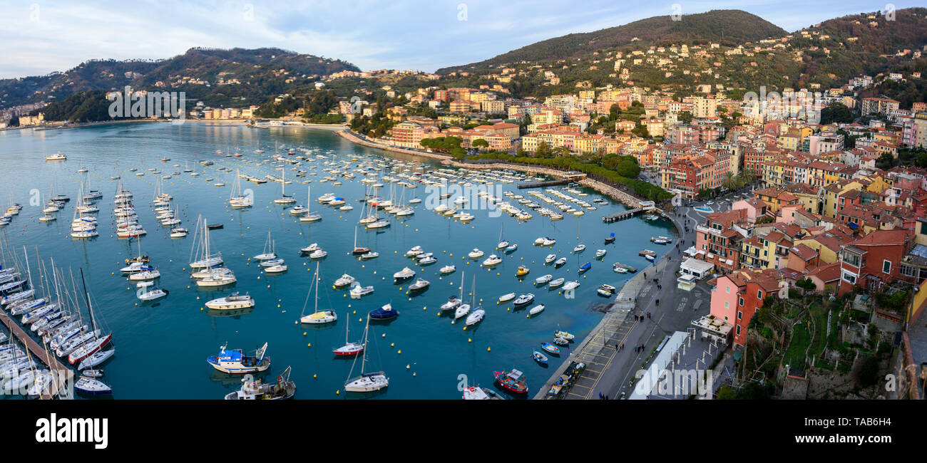 View from the coast of the village of Lerici with its castle Stock ...