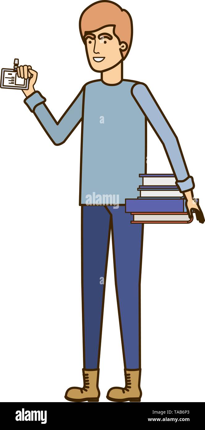 man with books in white background Stock Vector Image & Art - Alamy