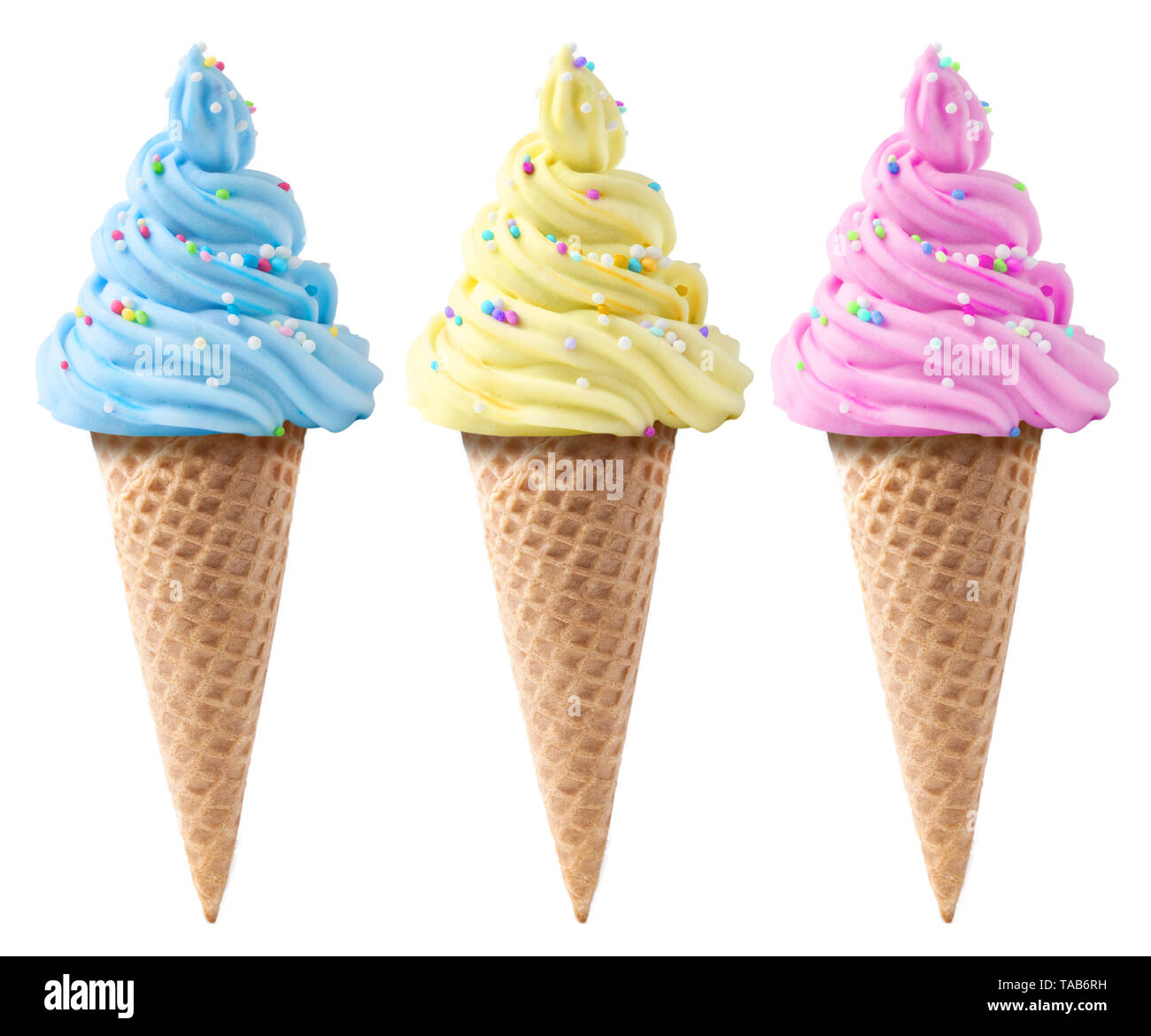 isolated mixed colorful soft ice cream with sprinkles Stock Photo - Alamy